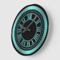 Metallic Roman Numerals Clock Face - Teal | Zazzle