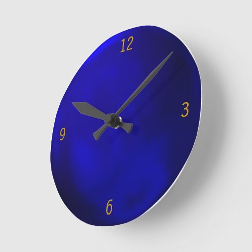 Metallic Royal Blue Round Clock | Zazzle