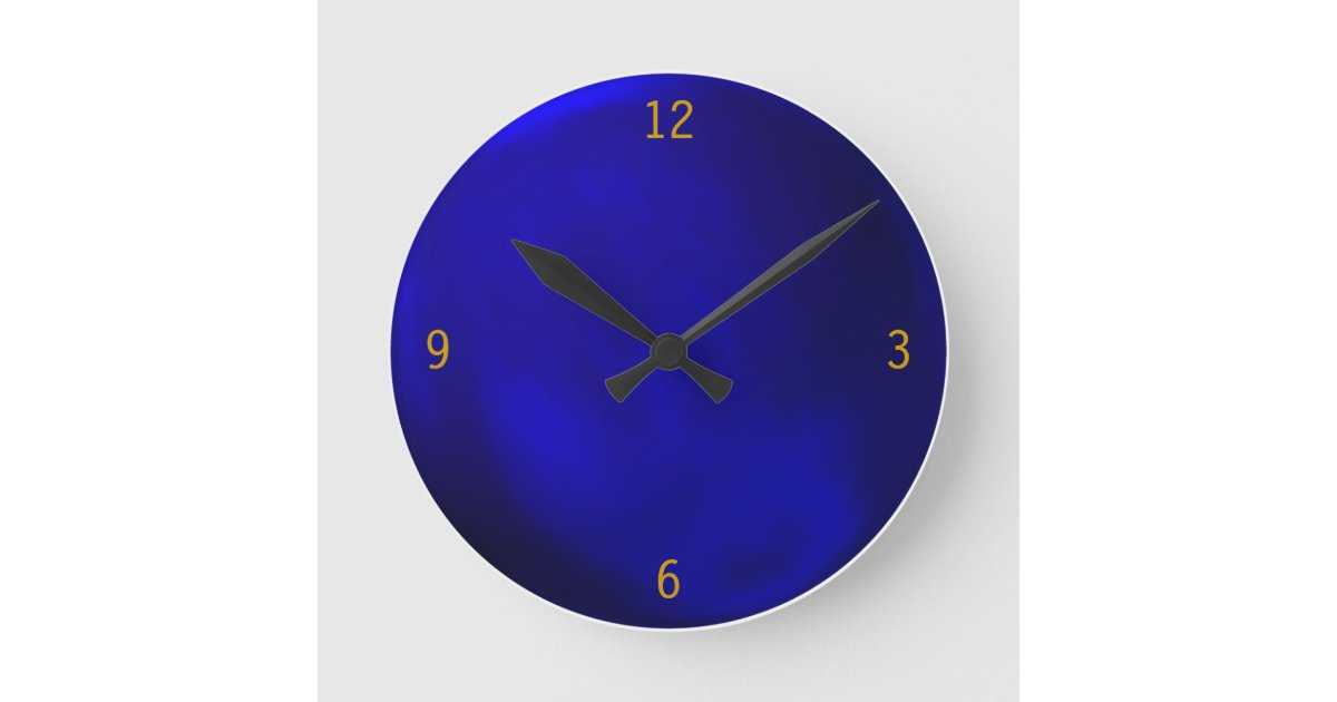 Metallic Royal Blue Round Clock | Zazzle