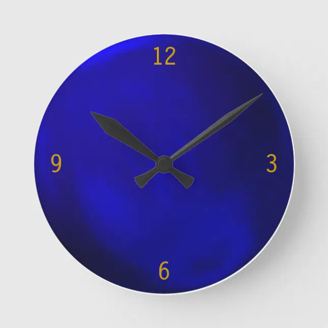 Metallic Royal Blue Round Clock | Zazzle