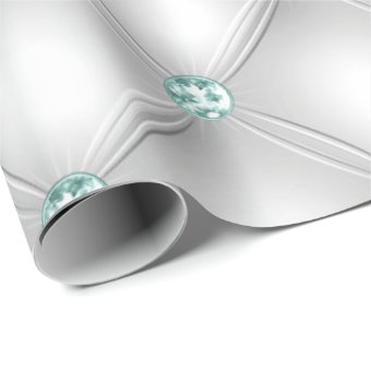 Metallic Satin White Mint Green Bling Wrapping Paper | Zazzle