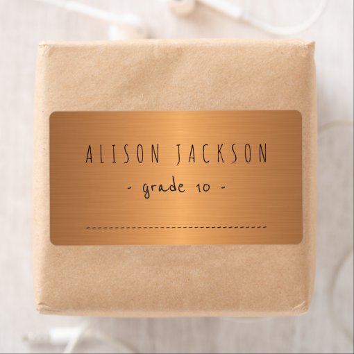Metallic shinny gradient copper notebooks label | Zazzle