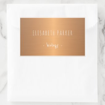 Metallic shinny gradient copper notebooks label | Zazzle