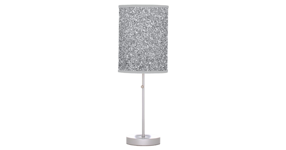 Metallic Silver Glitter Table Lamp | Zazzle