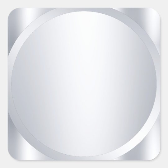 Metallic Silver Look Blank Modern Template Trendy Square Sticker ...