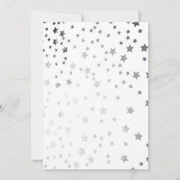 Metallic Silver Stars Invitation | Zazzle