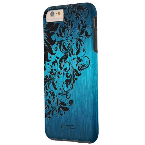 Metallic Turquoise Brushed Aluminum Black Lace 2 Case-Mate iPhone Case ...
