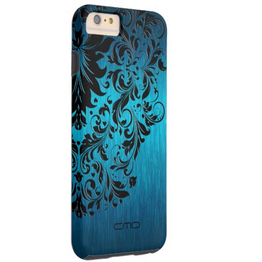 Metallic Turquoise Brushed Aluminum Black Lace 2 Case-Mate iPhone Case ...