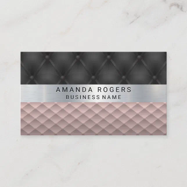 Metallic | Upholstered Cushion | Pink Tiling Business Card | Zazzle