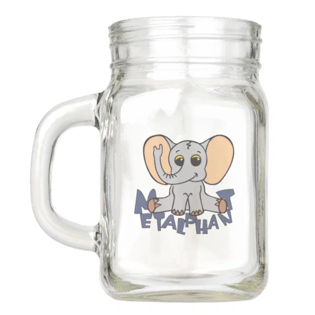 Metalphant Elephant Mason Jar | Zazzle