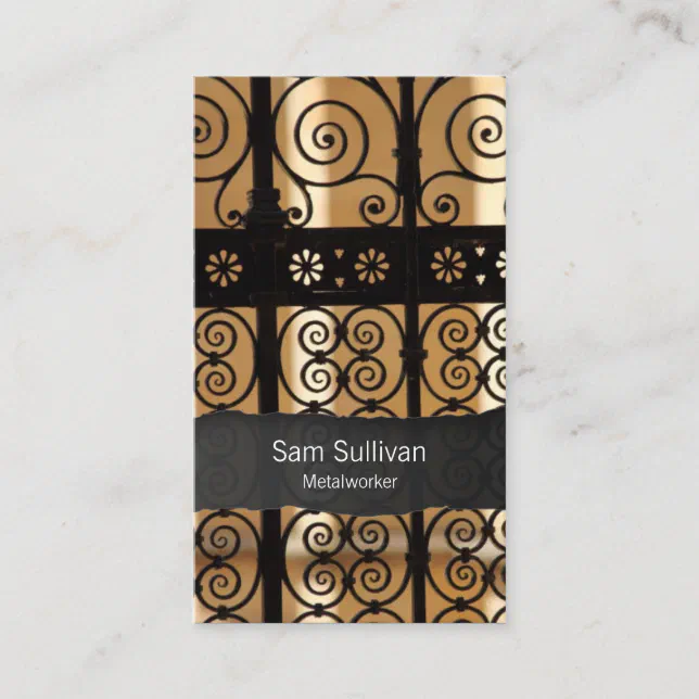 Metalworker Wrought Iron Gate Pattern BusinessCard Business Card | Zazzle