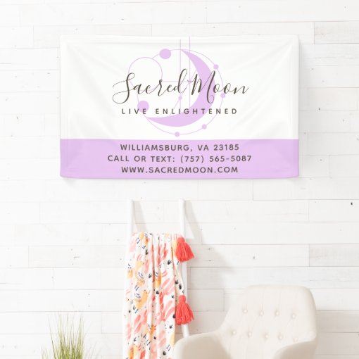 Metaphysical Moon Minimalist Purple Banner | Zazzle