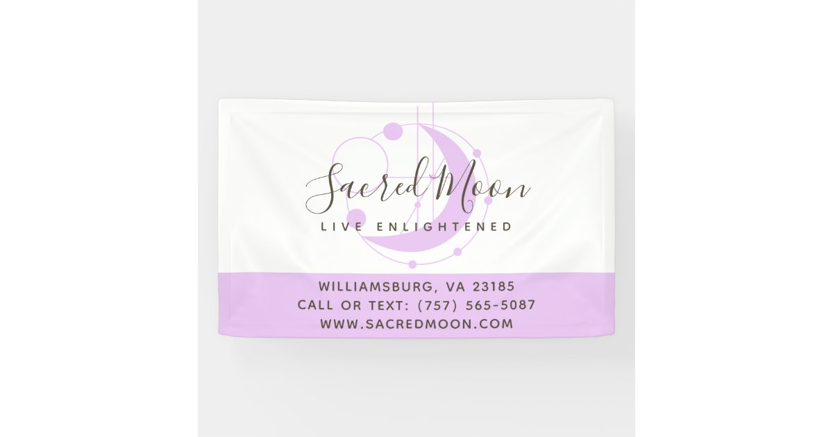 Metaphysical Moon Minimalist Purple Banner | Zazzle