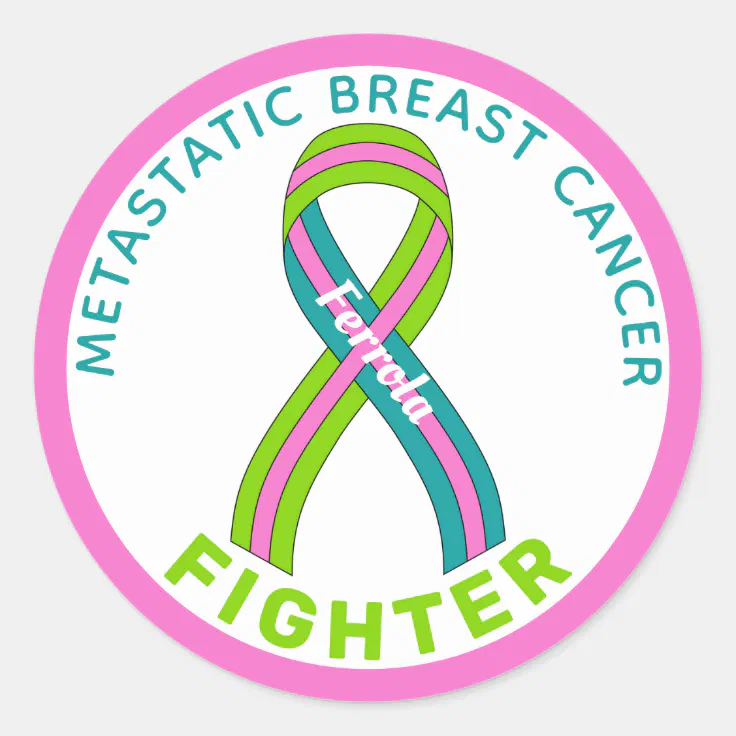 Metastatic Breast Cancer Fighter White Classic Round Sticker | Zazzle