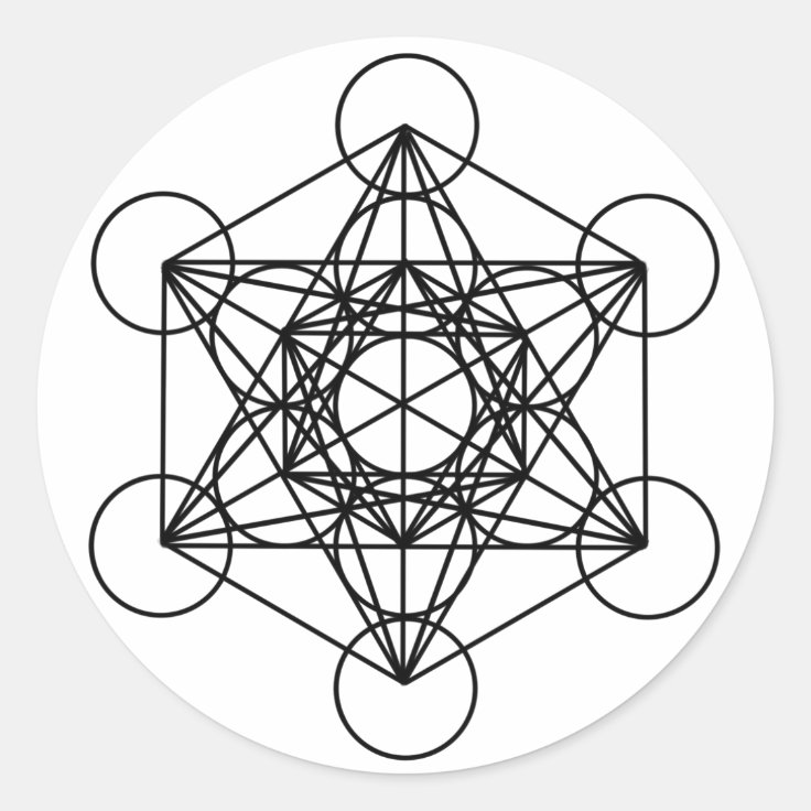Metatron Cube Classic Round Sticker | Zazzle