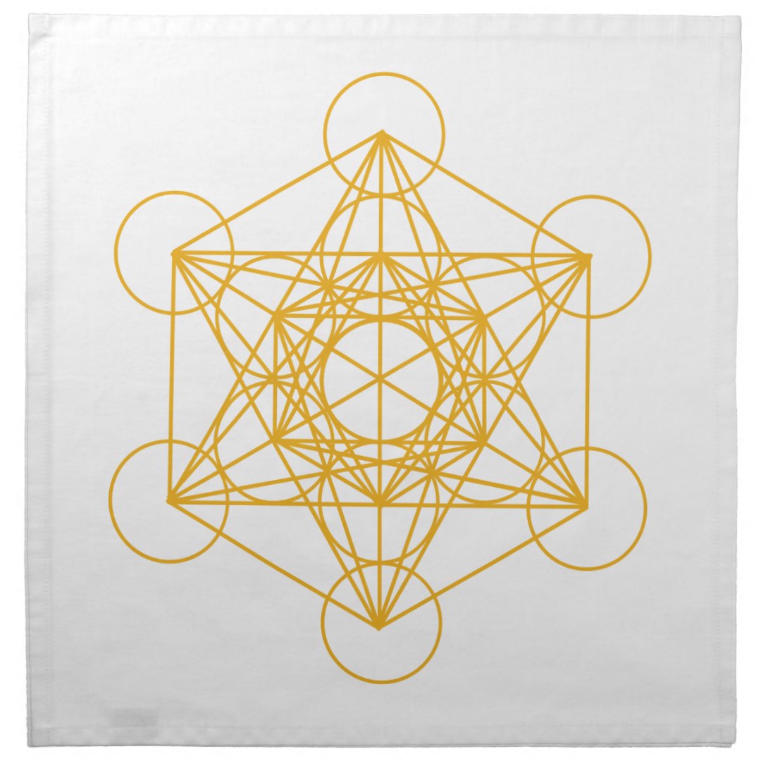 Metatron Cube Gold Napkin | Zazzle