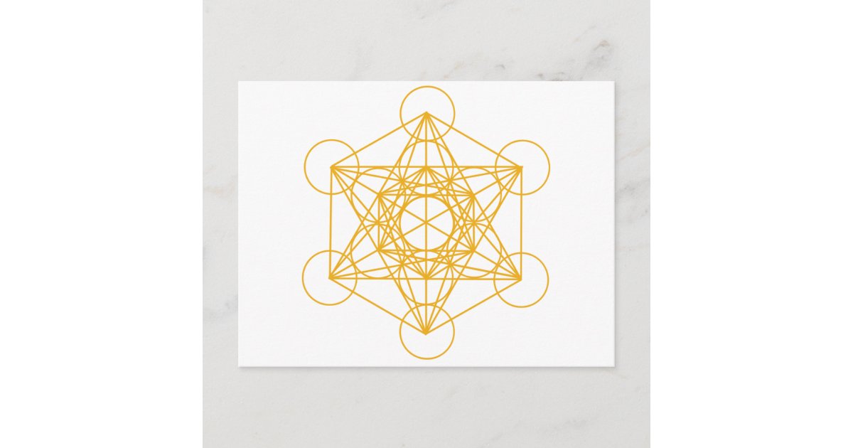 Metatron Cube Gold Postcard | Zazzle