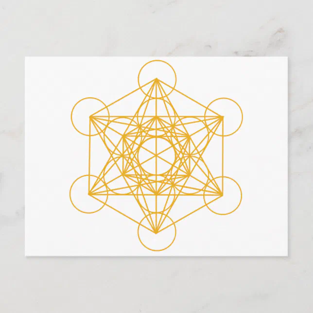 Metatron Cube Gold Postcard | Zazzle
