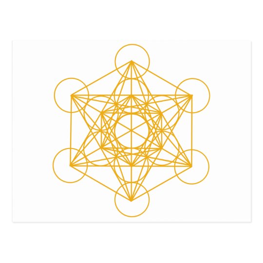 Metatron Cube Gold Postcard | Zazzle.com