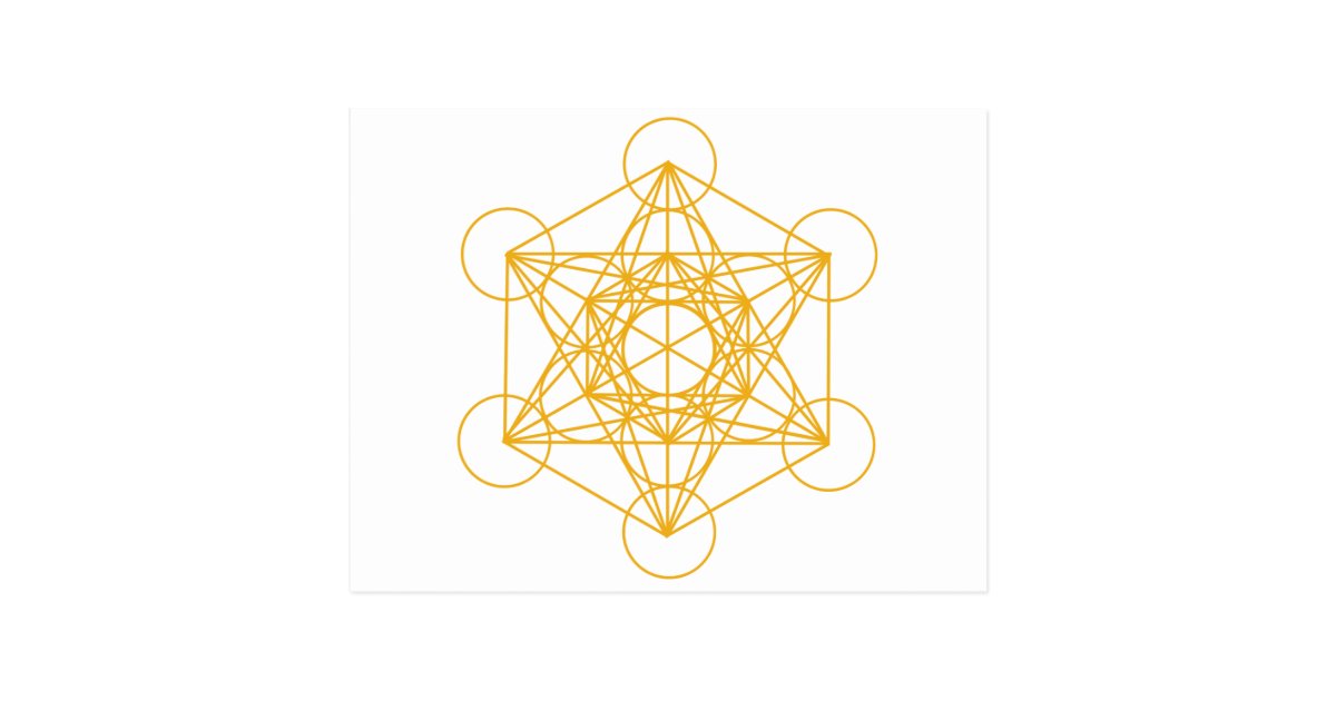 Metatron Cube Gold Postcard | Zazzle.com
