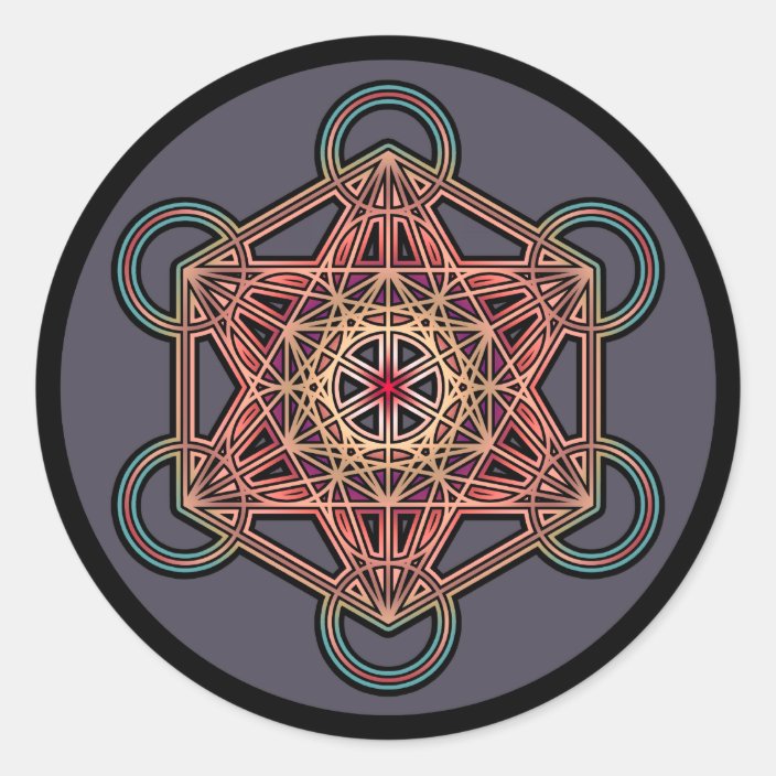 metatron-cube-mandala-4 classic round sticker | Zazzle.com