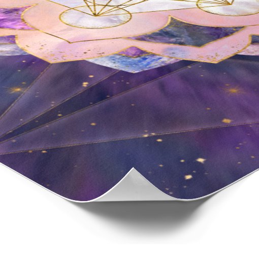 Metatron's Cube in Gemstone lotus Poster | Zazzle