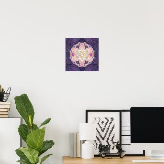 Metatron's Cube in Gemstone lotus Poster | Zazzle