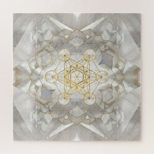 Metatron's Cube in lotus Sacred Geometry Jigsaw Puzzle | Zazzle