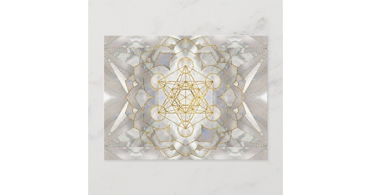 Metatron's Cube in lotus Sacred Geometry Postcard | Zazzle