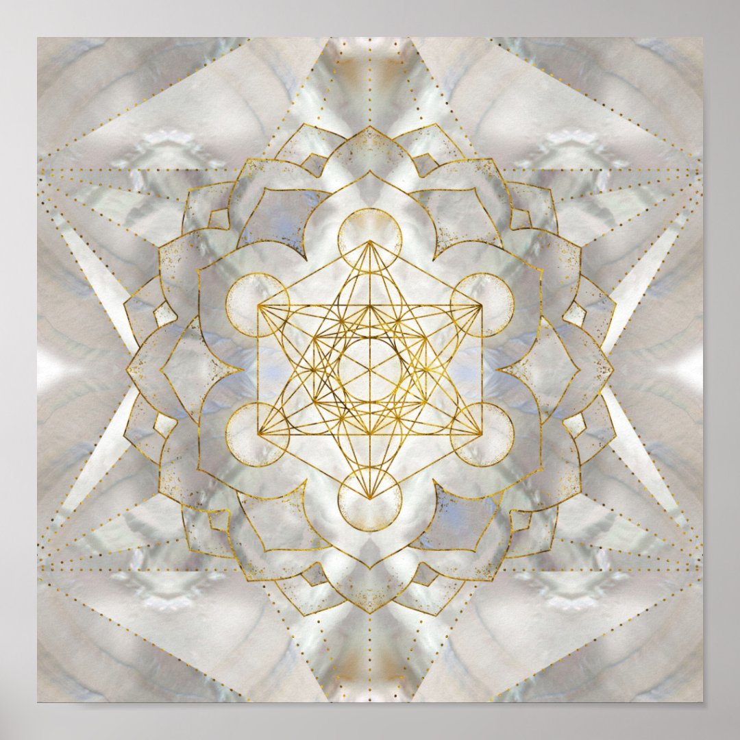 Metatron's Cube in lotus Sacred Geometry Poster | Zazzle