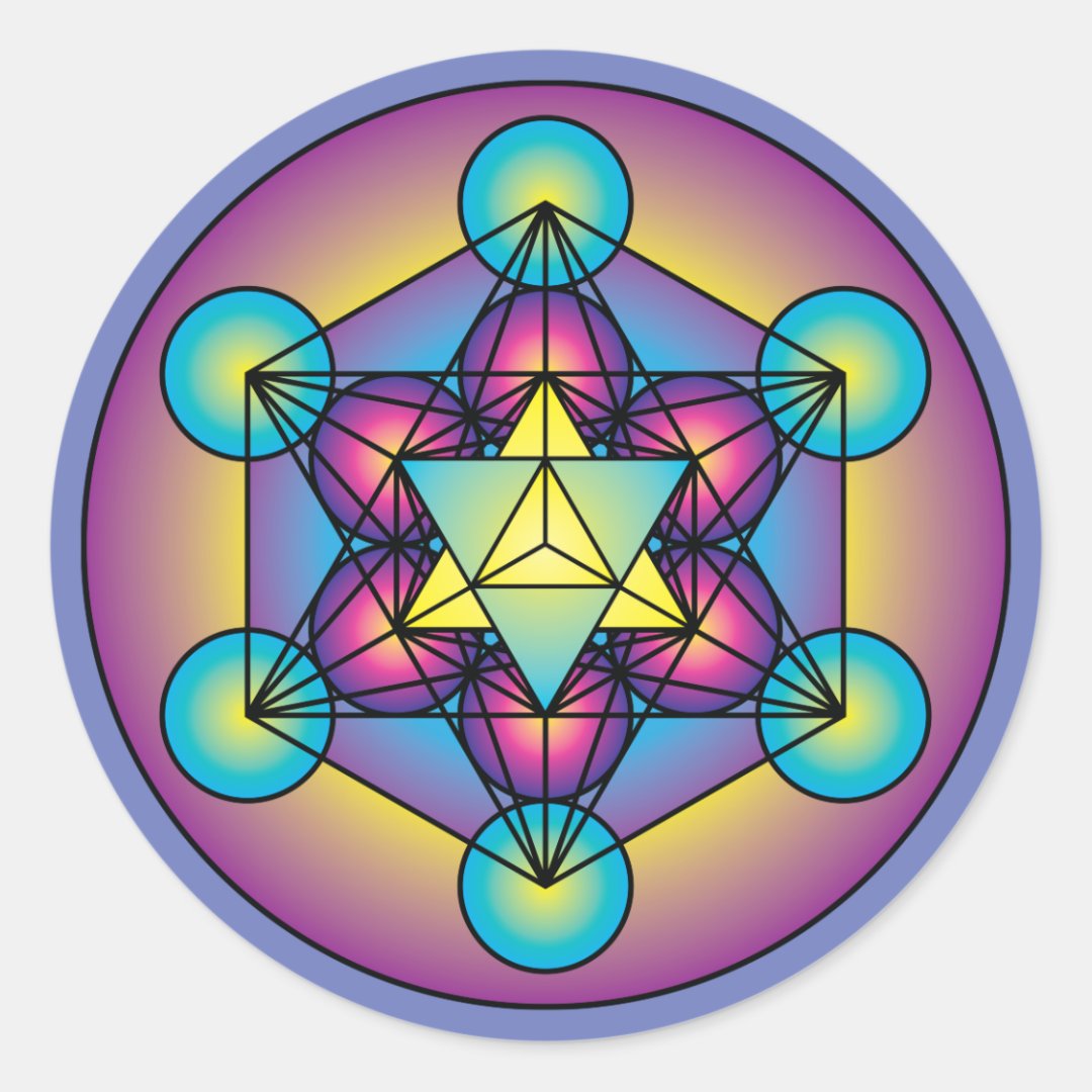 Metatron's Cube Merkaba Classic Round Sticker | Zazzle