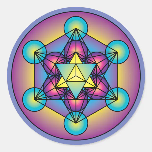 Metatron's Cube Merkaba Classic Round Sticker | Zazzle