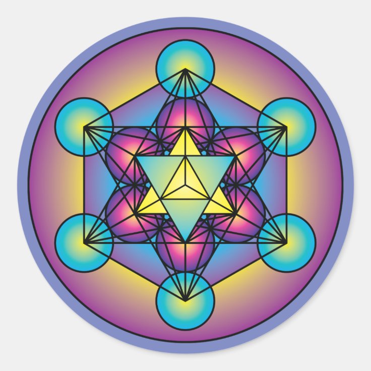 Metatron's Cube Merkaba Classic Round Sticker | Zazzle
