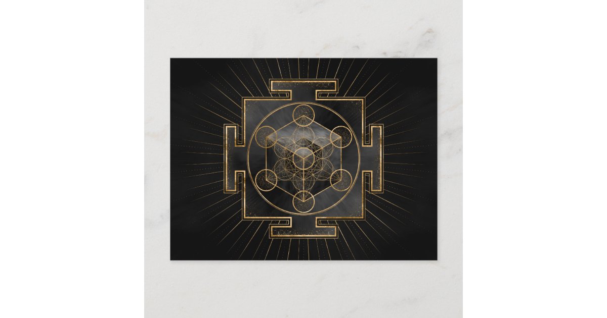 Metatron's Cube Sri Yantra Sacred Geometry Postcard | Zazzle