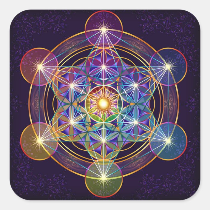 Metatron's Cube with Flower of Life Sticker | Zazzle