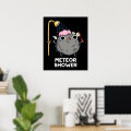 Meteor Shower Funny Science Pun Dark BG Poster | Zazzle