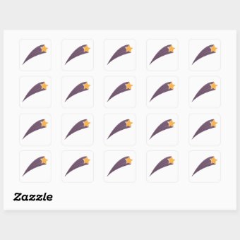 Meteor Shower Square Sticker | Zazzle