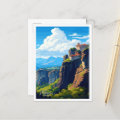 Meteora Greece vintage travel illustration Postcard | Zazzle