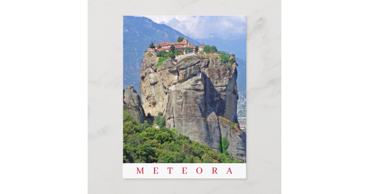 Meteora monastery view postcard | Zazzle