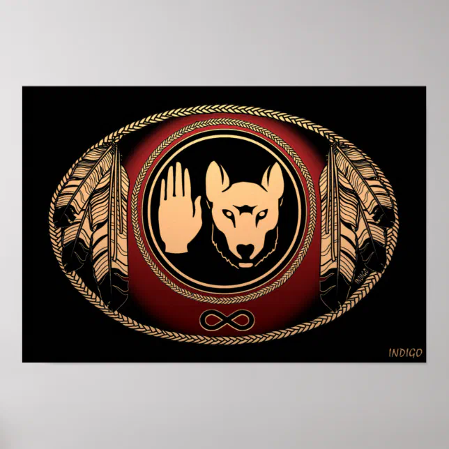 Metis Art Poster Spirit Animal Native Print Poster | Zazzle