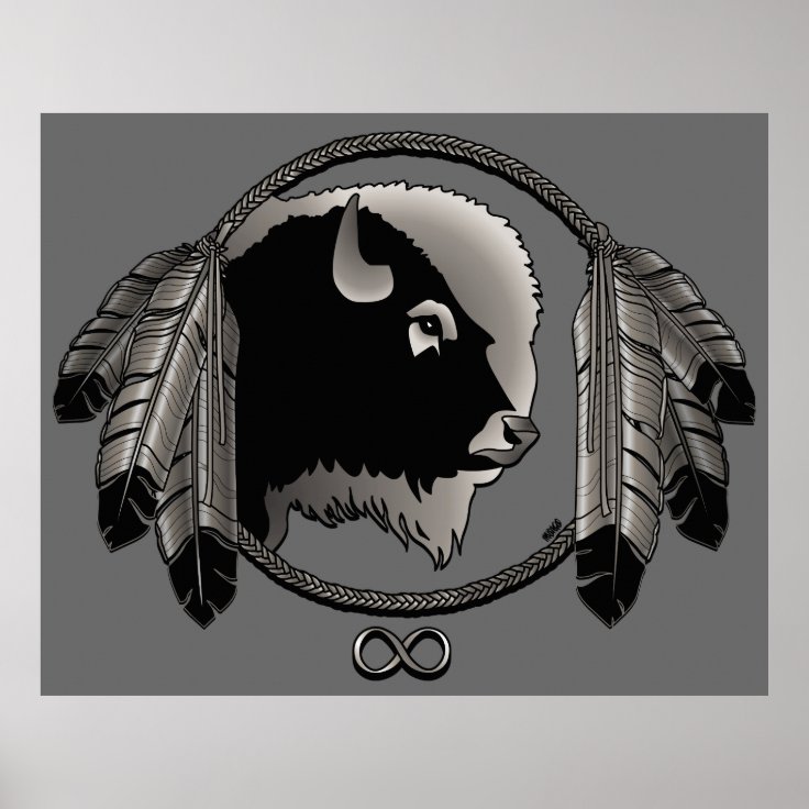 Metis Art Poster Spirit Animal Native Print Poster | Zazzle