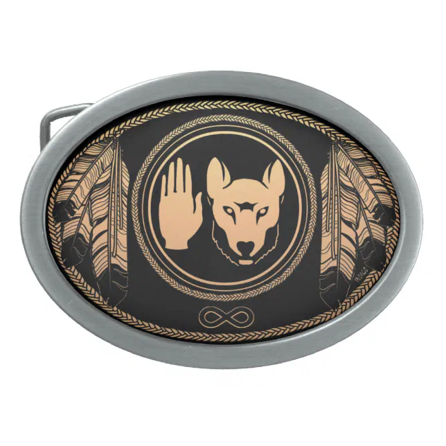 Metis Belt Buckle Metis Rebellion Wolf Flag Buckle | Zazzle