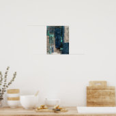 'Metro' Blue Abstract Art Painting Poster | Zazzle