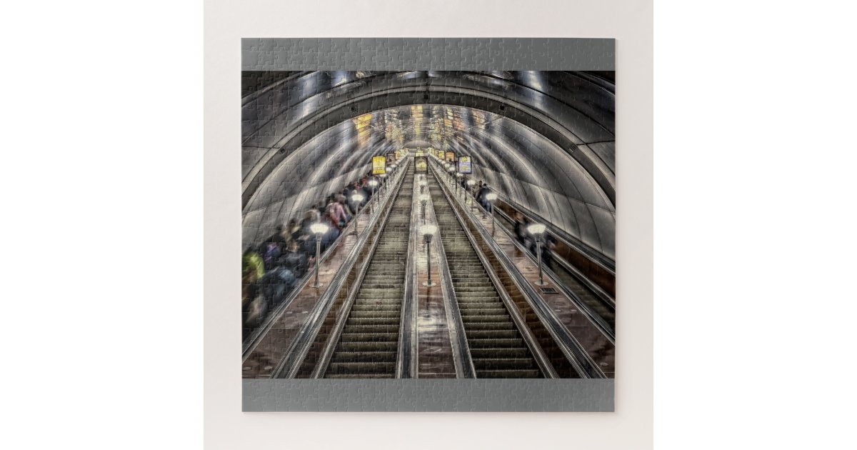 Metro Stairs Escalator Jigsaw Puzzle | Zazzle