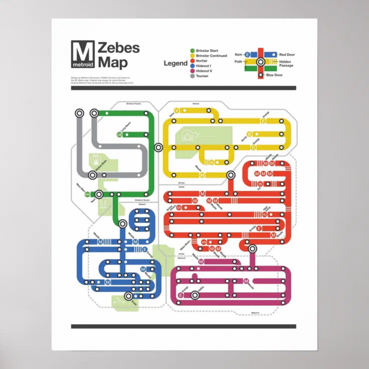 Metroid Metro NES Maps Series Poster | Zazzle