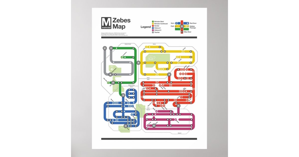 Metroid Metro NES Maps Series Poster | Zazzle