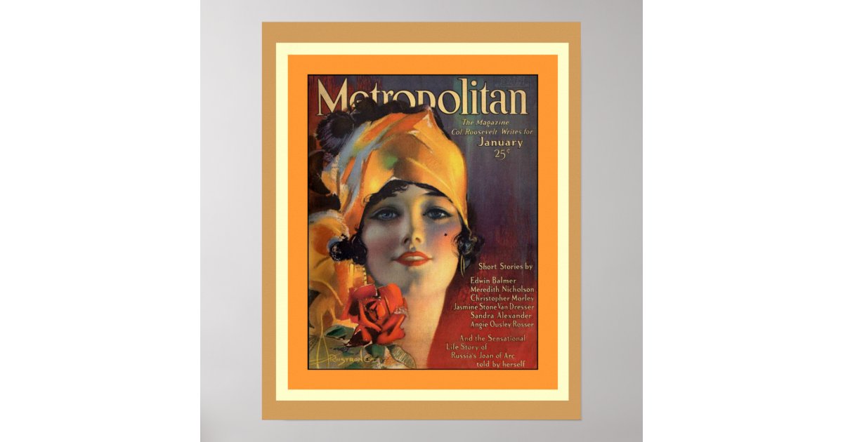 Metropolitan Magazine 1920s Cover Poster | Zazzle