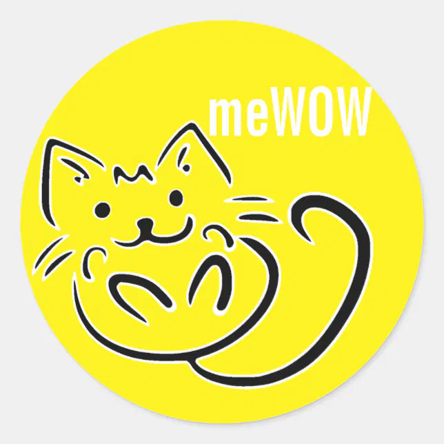meWOW Cat Yellow Good Job Customizable Sticker | Zazzle