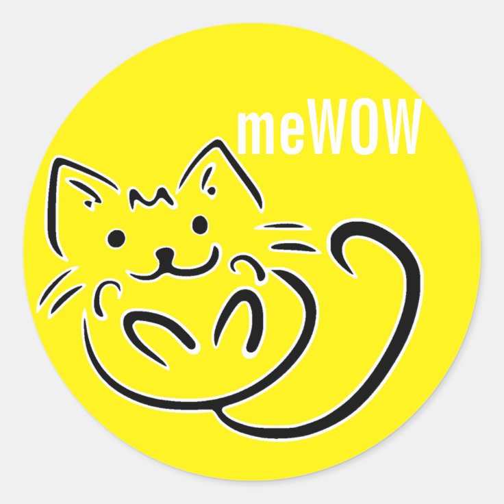 meWOW Cat Yellow Good Job Customizable Sticker | Zazzle