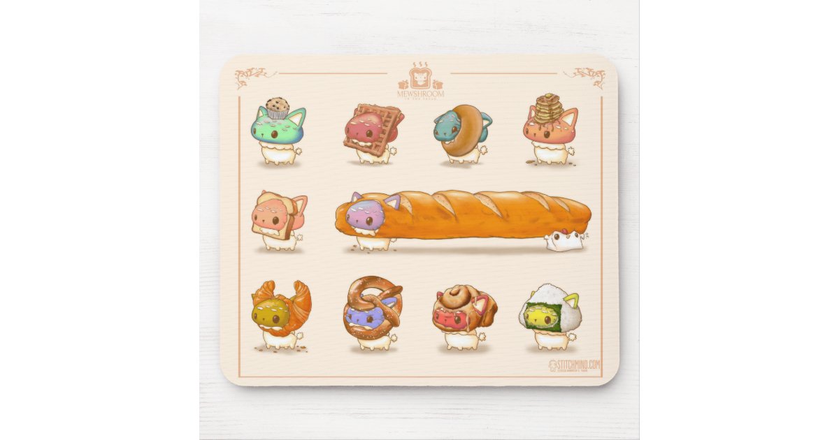 Mewshroom in the Bread mousepad | Zazzle